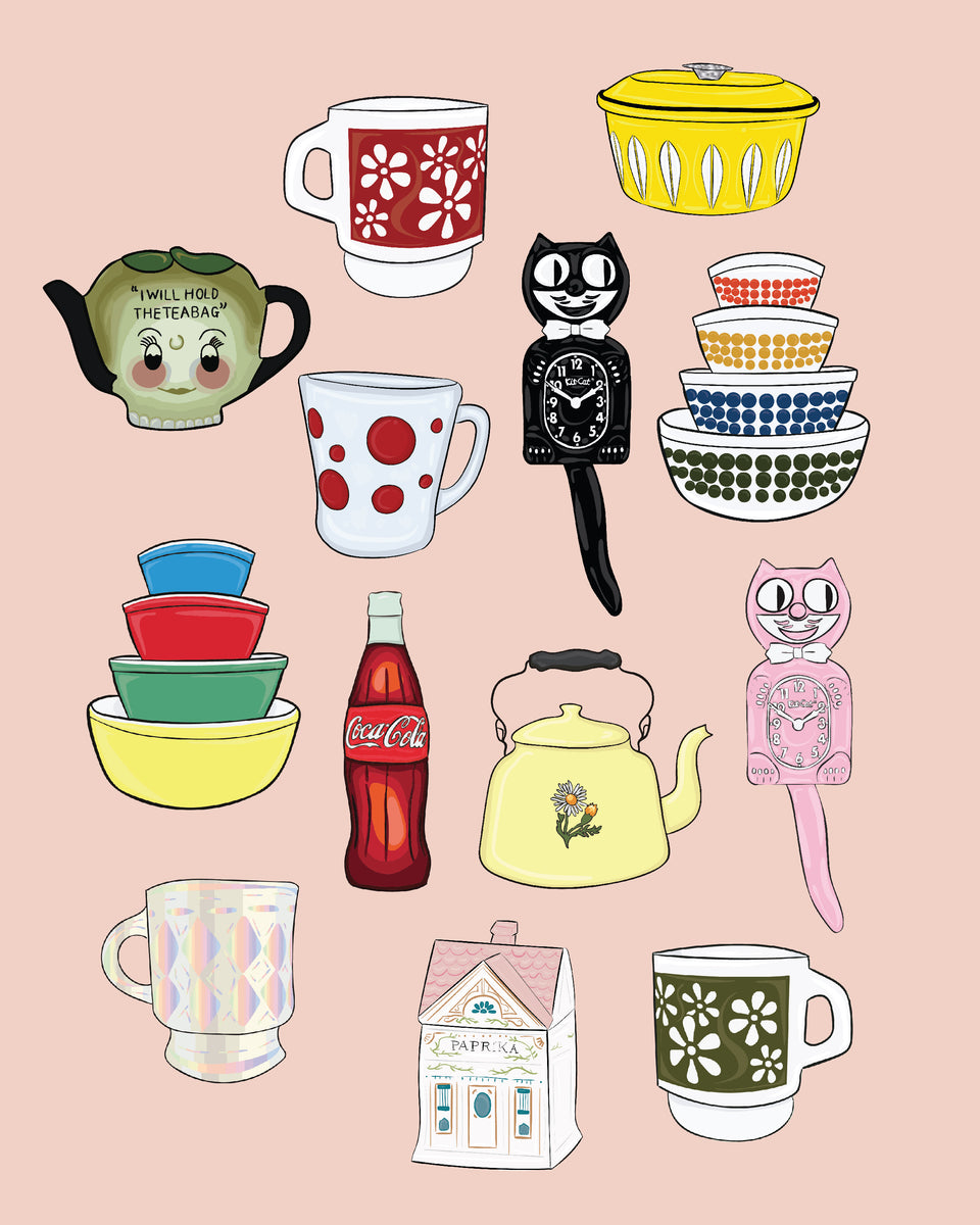 Pink Vintage Collage Print – Kate Fudge Art